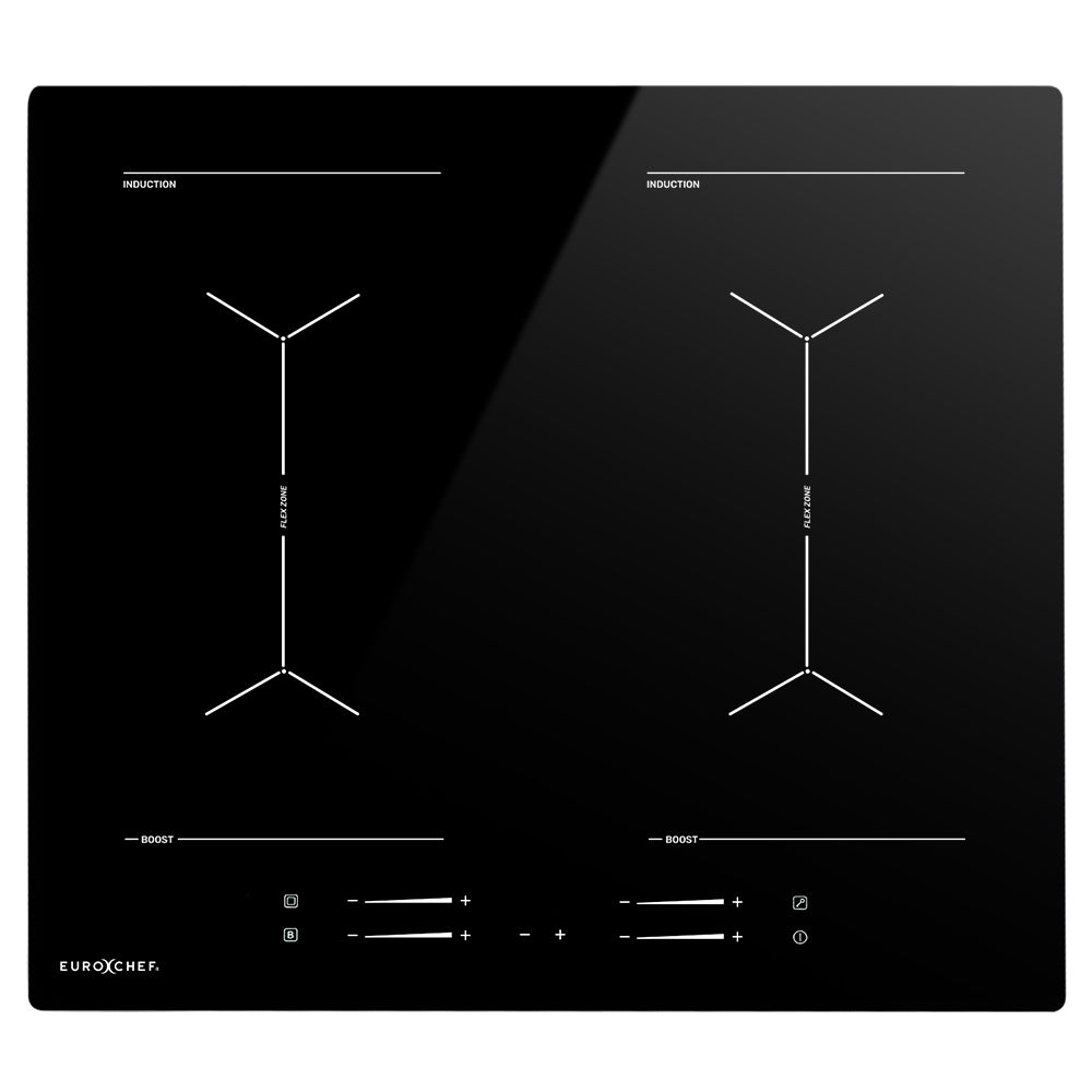 EuroChef 60cm 4 Zone Induction Cooktop, 7200W Electric, Dual Link Brid – Ember Homewares