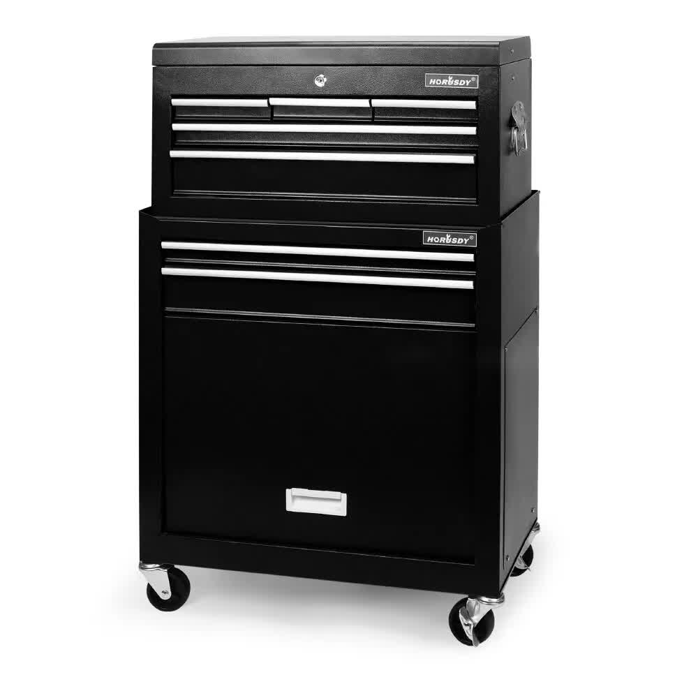 7-Drawer Tool Box Chest Cabinet Trolley - Heavy Duty Toolbox Garage Storage with Lockable Wheels ...