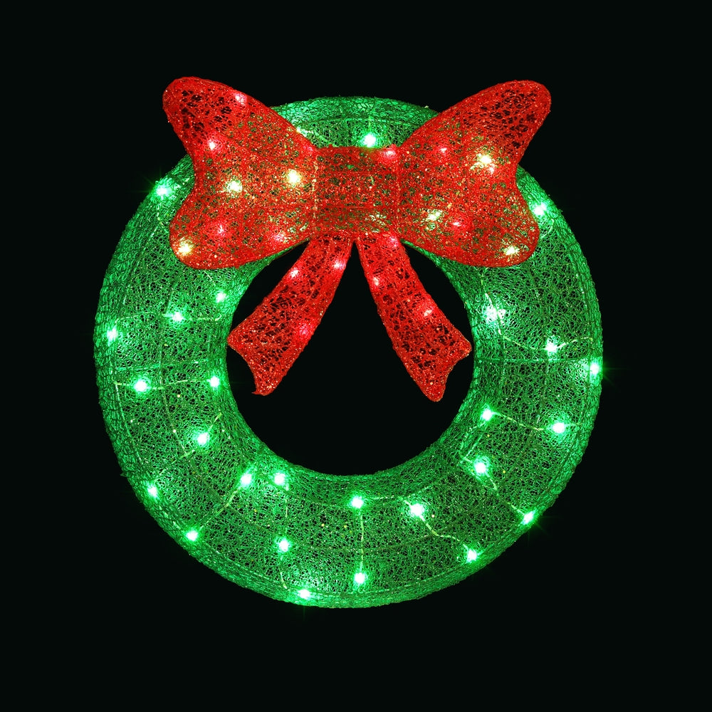 0.6M Christmas Lights 50 LED Motif Solar Wreath Xmas Decorations Jingl – Ember Homewares