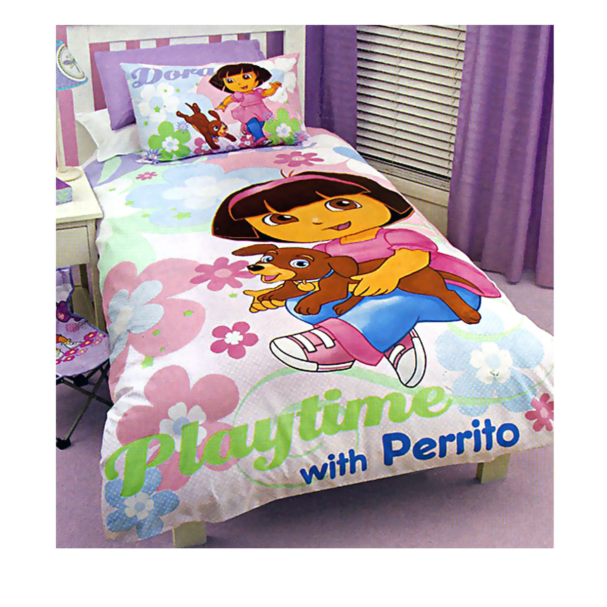 Disney Dora The Explorer Quilt Cover Set Playtime with Perrito Single – Ember Homewares