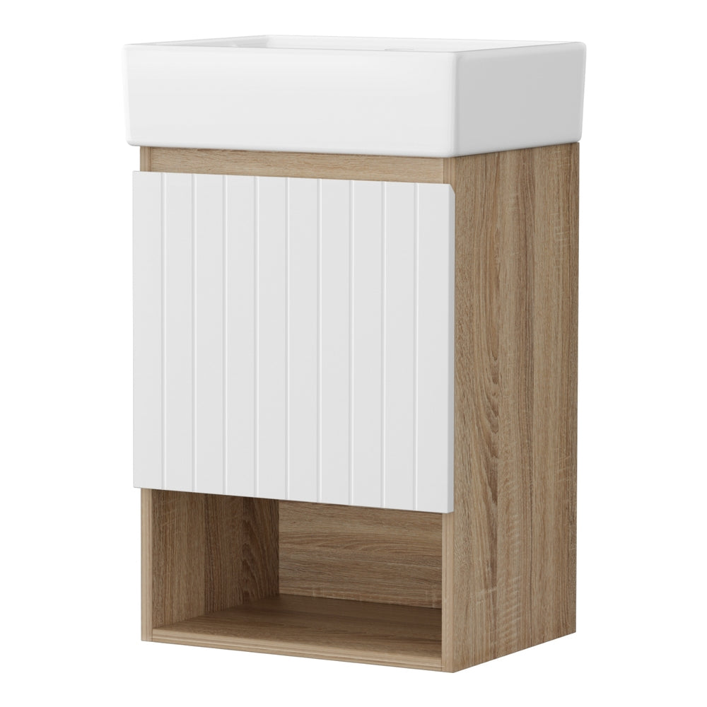 Cefito Vanity Unit 445mm Basin Bathroom Cabinet Storage Wall Hung Sink ...