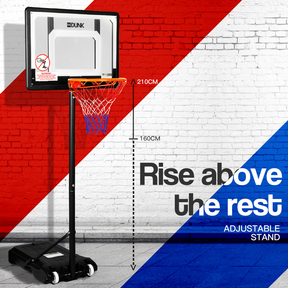 Dr.Dunk Adjustable Basketball Stand System Kids Hoop Portable Height R ...
