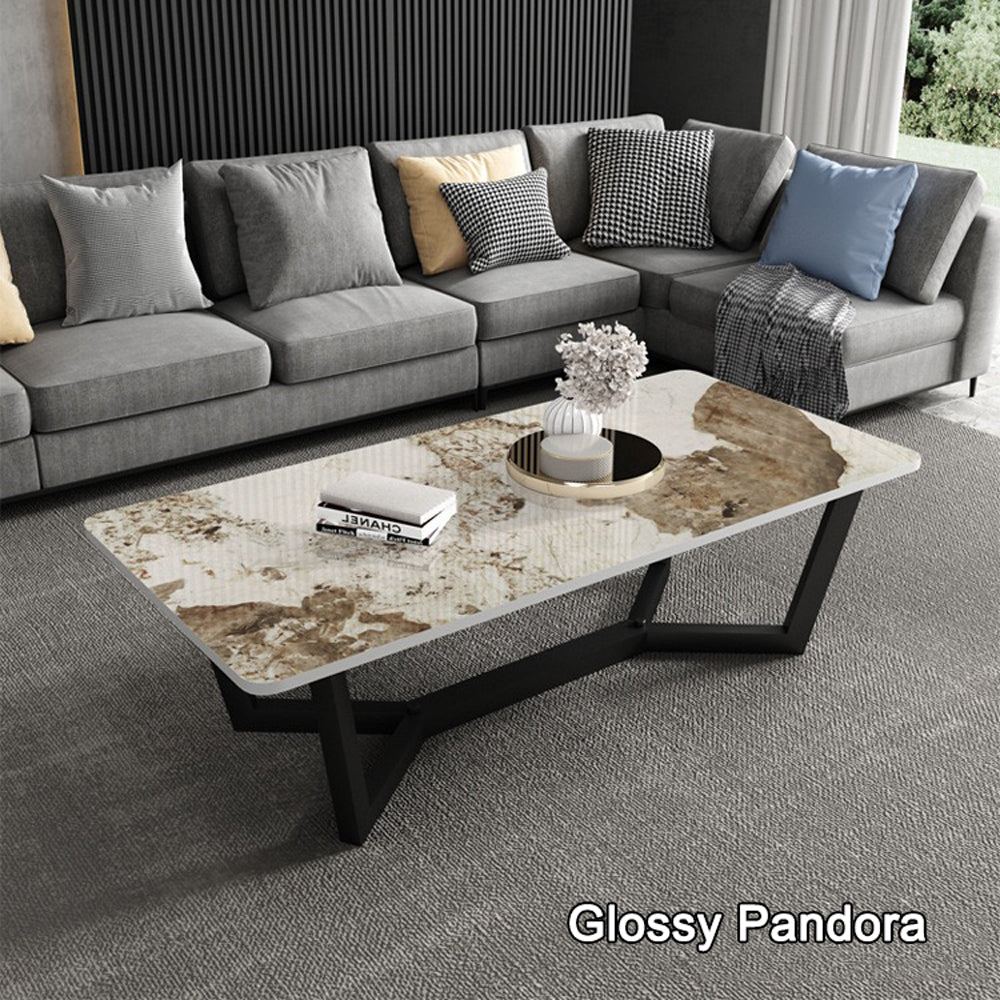 120x60cm Glossy Pandora Minimalist Slate Coffee Table Marble Tea Table ...